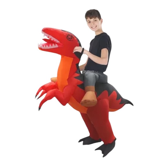 Costumes | Inflatable Red Raptor Rideon Costume With Cowboy Hat Child ...